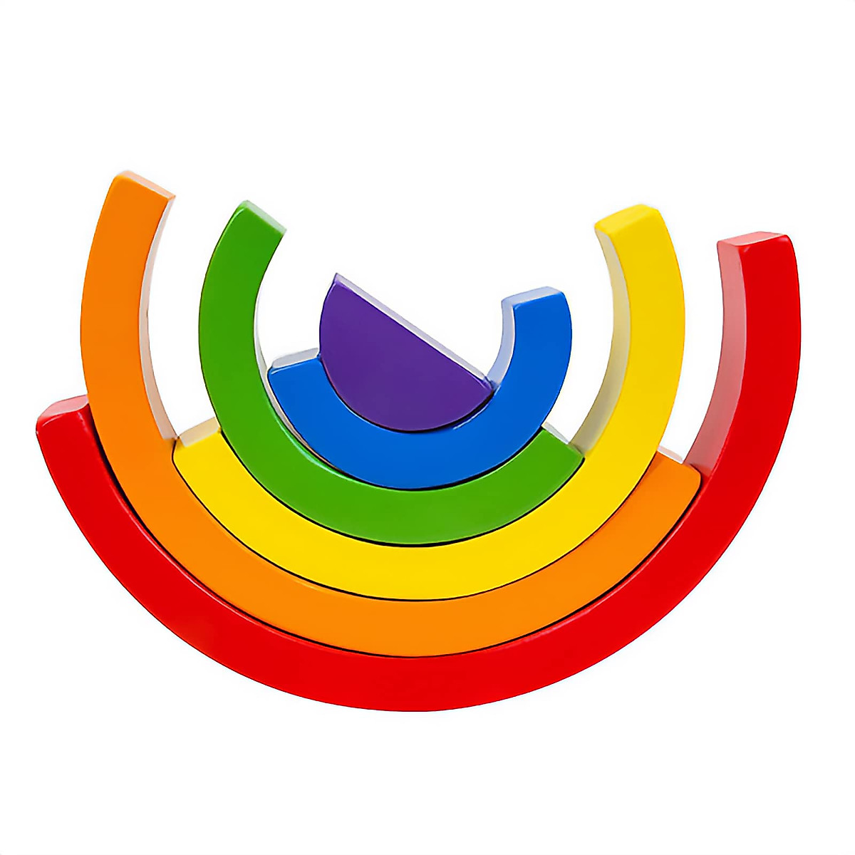 Curious Melodies Wooden Toys Nesting Rainbow Stacking Blocks - Fire | Nature Toy Block Sets