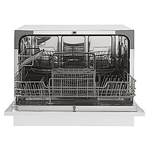 Danby DDW621WDB Countertop Dishwasher with 6 Place Settings, 6 Wash Cycles and Silverware Basket, Energy Star-Rated with Low Water Consumption and Quiet Operation