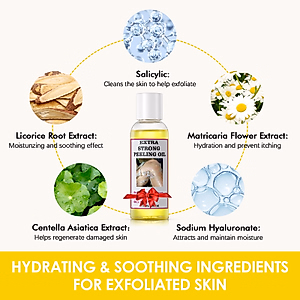 Peeling Oil for Dark Skin, Yellow Peeling Oil, Strong Peeling Oil Extra Strength, Exfoliating Peeling Solution for Body All Skin Type -110ML/3.66 OZ