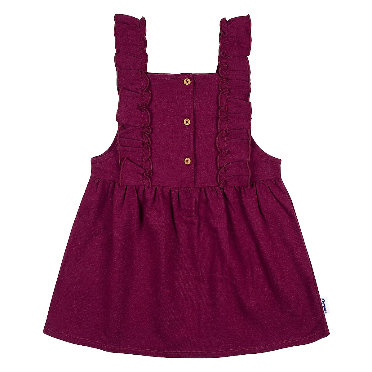 Gerber Baby Girls Toddler 2 Piece Overall Dress Set, Purple Floral, 4T