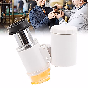 Portable 60 X Clearer Imaging Wide Irradiation Range Microscope with Money Detect Function[White], Handheld Mini LED Illuminated Microscope, Magnifying Glass Microscope Pocket Microscope Mini Mic
