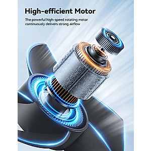 ChoreChamp Rechargeable Fan Portable,4000mAh USB Small Desk Fan with 4-Speed Strong Airflow, Hangable Ultra-thin Folding Camping Fan for Travel, Office, and Home Use