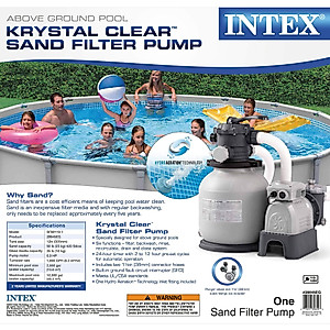 Intex Krystal Clear Sand Filter Pump for Above Ground Pools, 12-inch, 110-120V with GFCI