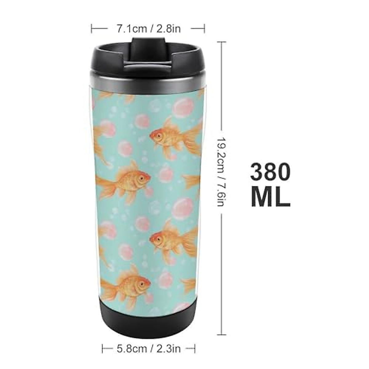 Bubblegum Fish Travel Coffee Mug Reusable Insulated Drinking Cup with Lid for Home Outdoor Works 13 Oz
