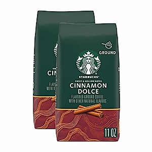 Starbucks Flavored Ground Coffee, Cinnamon Dolce Flavored Coffee, Blonde Roast Coffee, Made with Ground Arabica Coffee Beans, 11-Ounce Bag (Pack of 2)