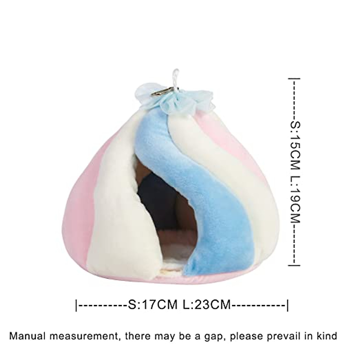 ABLAZEZAI Small Animal Hammock Cage Accessories Hamster Warm Bed Sleeping Nest Plush Hut Hideout Cave Hanging Cage Toy for Gerbil Dwarf Mice Rat Sugar Glider (Small)