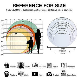 Renaiss 7x7ft White Flowers Round Backdrop Cover for Photoshoot Man Woman Portrait Rose Floral Wall Circle Photography Background Wedding Baby Shower Newborn Birthday Party Decor Photo Booth Props