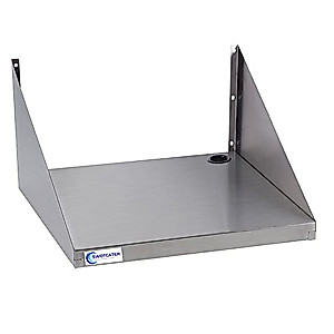 SWOTCATER Stainless Steel Microwave Shelf, Metal Appliance Wall Mount Floating Shelving, 18"x24" Stainless Steel Microwave Rack for Commercial Restaurant and Kitchen