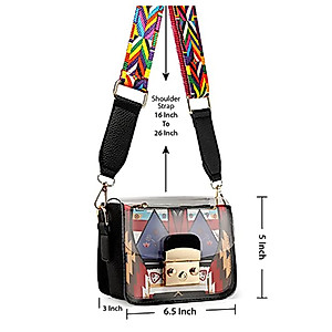 mothgel Women Mini Transparent PVC Plastic Crossbody Summer Durable Shoulder Bag (Black)