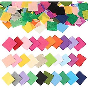 Outuxed 4800pcs 1Inch Tissue Paper Squares, 30 Assorted Colors Precut Craft Paper, Tissue Paper Squares for Arts Craft DIY Scrapbooking Scrunch Art and Any Kid Art Projects