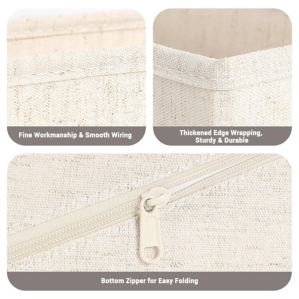 MURRI&MURRDI Mini Foldable Clothes Drawer Organizer 6 Pcs, Fabric Drawer Organizer for Nursery, Small Drawer Fabric Organizer for Clothing, Sock Underwear Bra Belt Tie Scarves Drawer (6 Light Beige)