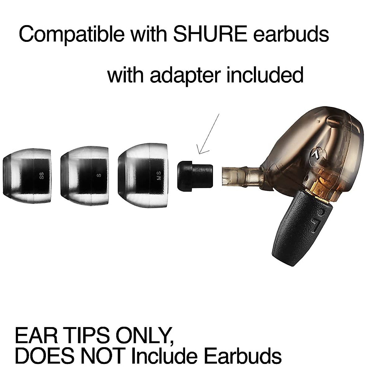 AZLA SednaEarfit Crystal Standard (SS/S/MS) - Earbud Tips for Wireless Headphones - Noise Canceling Earbuds Replacement Tips - Eartips Compatible with Shure, Sony, Beats, Sennheiser, Jabra, and JBL