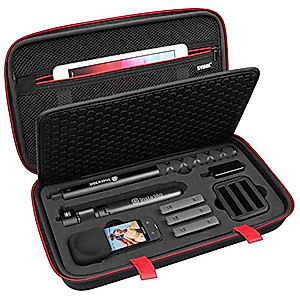 SYMIK S310-X Carrying Case for Insta360 ONE X3 / X2 Action Camera, With Padded Separator; Fits Invisible Selfie Stick, Bullet Time Handle/Tripod, Fast Charge Hub, Batteries, Tablet, Other Accessories