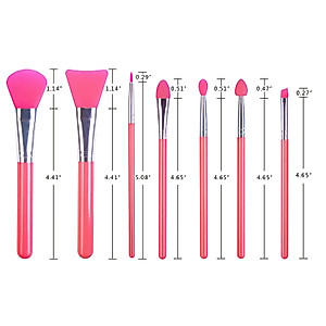 LORMAY 7 Pcs Silicone Brush applicator kit for UV Resin Epoxy Art Crafting and Cream Makeup Products (Red)