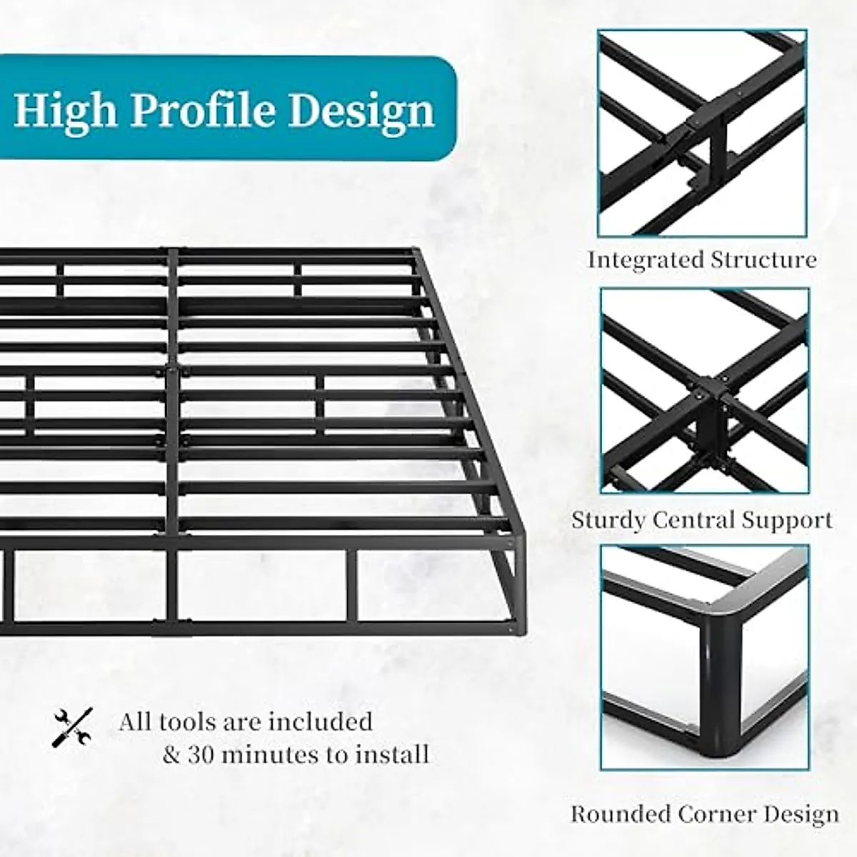 Aardhen 7 Inch Box Spring for Twin XL Bed,High Profile Strong Metal Frame Mattress Foundation, Quiet Noise-Free,Easy Assembly, 3000lbs Max Weight Capacity