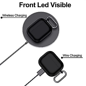 [2 Pack] AirPods 2nd/1st Generation Case with Keychain,Wilbur for AirPod 2nd Generation Case & AirPod Case 1st Generation,Full-Body Protective Cover,Supports Wireless Charging (Black+Purple)