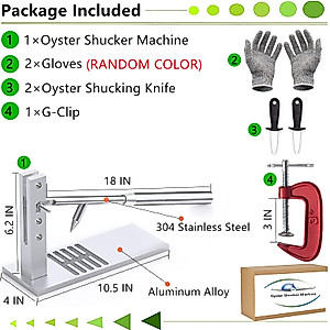 Oyster Shucker Machine Stainless Steel Oyster Shucker Tool Set Oyster Clam Shucking Kit Oyster Clam Opener Machine Oyster Sheller Practical Hotel Buffets Homes Gift Oyster Opener Oyster Knife Shucker