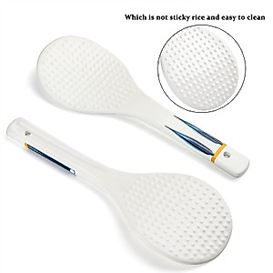 Rice Paddle Ceramic Rice Spoon Set of 4 Rice Scooper Rice Spatula for Rice, Mashed Potato