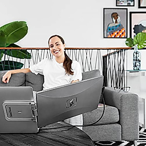 SideTrak Swivel 14” Patented Attachable Portable Monitor for Laptop | FHD TFT USB Laptop Dual Screen | Mac, PC & Chrome Compatible | Fits All Laptops | Powered by USB-C or Mini HDMI (Dark Gray)