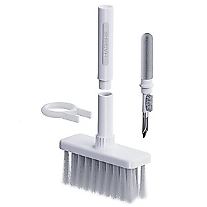 Hagibis Cleaning Soft Brush Keyboard Cleaner 5-in-1 Multi-Function Computer Cleaning Tools Kit Corner Gap Duster Keycap Puller for Bluetooth Earphones Lego Laptop Airpods Pro Camera Lens (Grey)