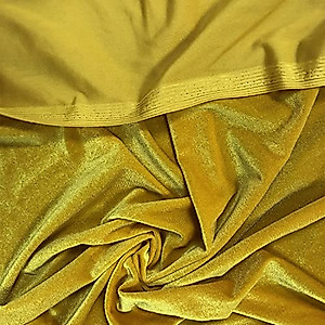 HOTGODEN Stretch Velvet Fabric: Yellow 63" Wide 2, 5, 10, Yards 95% Polyester 5% Spandex Velvet Fabric for DIY Sewing, Apparel, Costume, Craft Projects