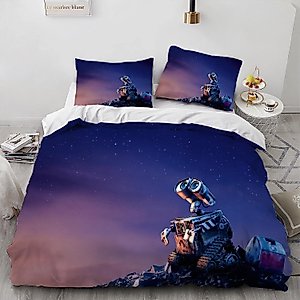 MARRKT Robot Anime Duvet Cover Set, 100% Microfiber Bedding Set, Skin-Friendly 3 Piece Comforter Cover Set for a Comfortable Sleep (12,Twin 68x86inch)