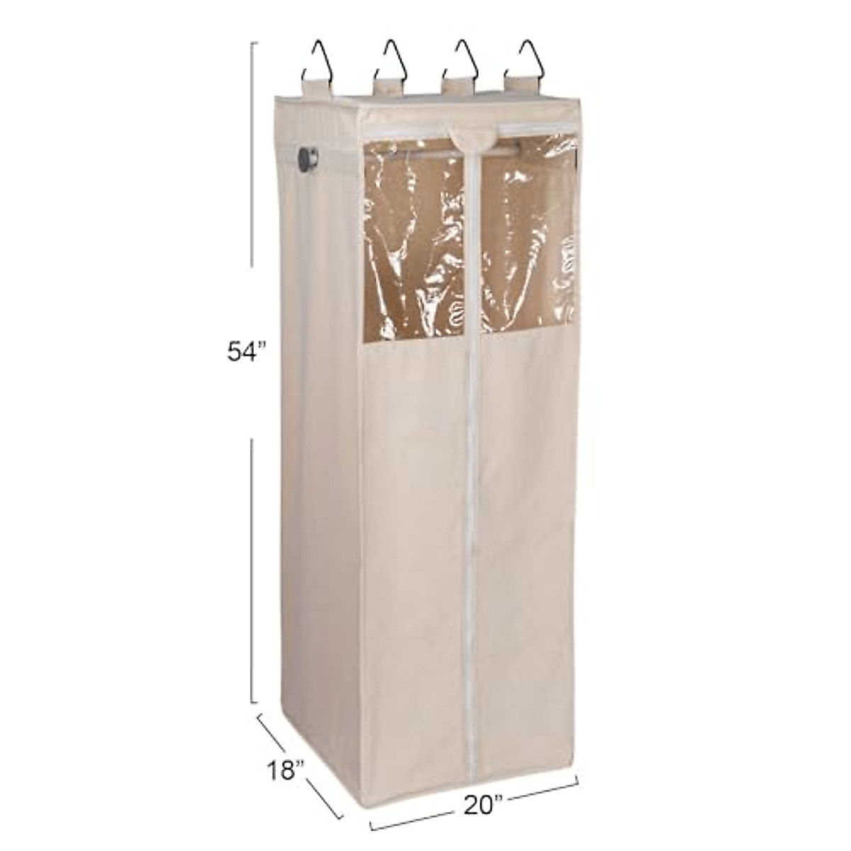Household Essentials, Natural Cedarline Hanging Wardrobe, Heavy-Duty Cotton Canvas, Breathable, Versatile
