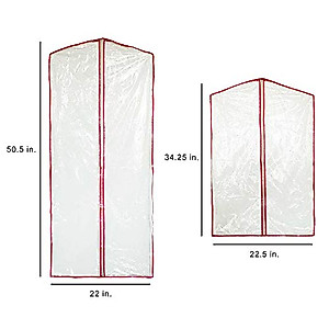 13 Piece Garment Bags for Closet Storage - Clear Vinyl and Poly Plastic Material Designed for Convenient Storage
