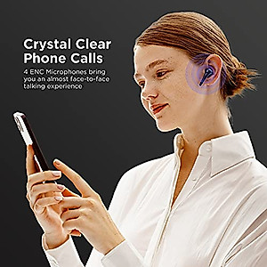 1MORE Comfobuds 2 Bluetooth 5.2 Wireless Earbuds, Bluetooth Headphones Stereo Sound Earphones, 4 Mic Headset Premium Sound with Deep Bass for Sport, 12 EQ USB-C Fast Charge (Black)