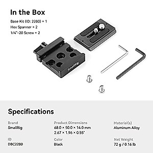 SMALLRIG DSLR and Mirrorless Quick Release Clamp and Plate for Arca Standard - 2280