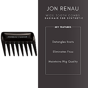 Jon Renau, Set of 2 Wide Tooth Combs by Jon Renau for Synthetic, Heat Friendly HD Fiber and Human Hair