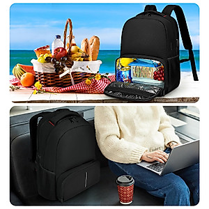 Ocraho Lunch Bag Backpack, Insulated Cooler Lunch Box Backpack,Travel Laptop Backpack with USB Port for Women Men Fits 15.6 Inch Laptop