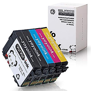 YoYoInk Remanufactured Ink Cartridges Replacement for Epson T220XL 220 XL (2 Black, 1 Cyan, 1 Magenta, 1 Yellow, 5-Pack) for Epson Printer WF-2750 WF-2760 WF-2630 XP-420 XP-320 XP-424 WF-2650 WF-2660