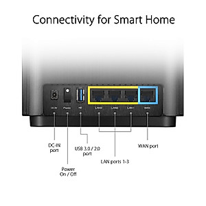 ASUS ZenWiFi AC Whole-Home Tri-Band Mesh System (CT8 2 Pack White) Coverage up to 5,400 sq.ft, AC3000, WiFi, Life-time Free Network Security and Parental Controls, 4X Gigabit Ports, 3 SSIDs (Renewed)