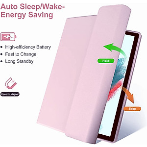 Lrufodya Galaxy Tab A8 10.5 Inch 2022 Case with Keyboard, Candy Colors Detachable Wireless Keyboard with Slim Cover for Galaxy Tab A8 SM-X200 SM-X205 (Pink)