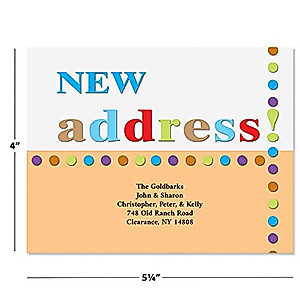 New Address Personalized Postcards, Set of 24 Moving Announcements, 5-¼ x 4 inches