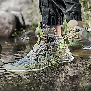 RAX Men's Jungle Wolf Waterproof Hiking Boot Camping Backpacking Shoe (Khaki, numeric_9_point_5)