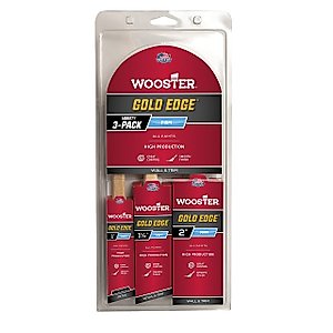 Wooster Series 5239 Gold Edge Wall Brush 3 Pack, 1 Inches