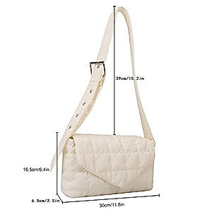 Juoxeepy Puffer Crossbody Bag for Women Puffy Purse Quilted Puffer Bag Padded Satchel Purse Lightweight Puffer Shoulder Bag