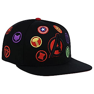 Marvel Avengers Adult All Over Adjustable Snapback Flat Bill Cap