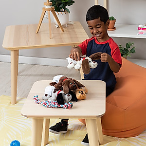 Pound Puppies Newborns Plush - White with Dark Brown Spots (Fuzzy Ears)