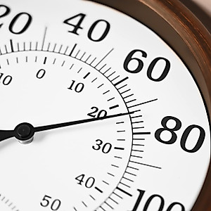 Outdoor Thermometer Hygrometer - 8'' Indoor Outdoor Thermometer Wireless, Indoor Thermometer for Room Home Temperature, No Battery, Wall Thermometer for Home Garden Patio