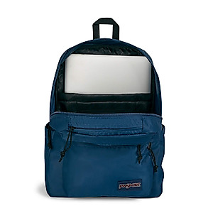 JanSport Double Break Backpack – 15-inch Padded Laptop Compartment, Dual Water Bottle Pockets, Internal Organizer, Large Main Compartment, Navy