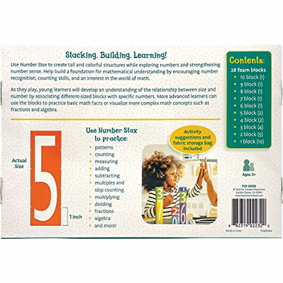 Teacher Created Resources Number STAX - Stacking Foam Number Blocks (TCR20123)