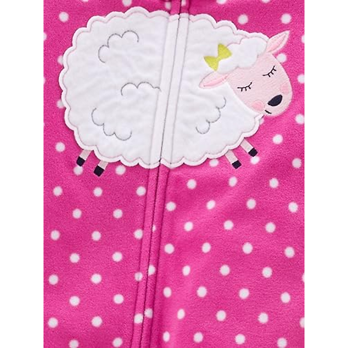 Simple Joys by Carter's Baby Girls' 3-Pack Loose Fit Flame Resistant Fleece Footed Pajamas, Blue Elephant/Navy Monster/Pink Dots, 24 Months