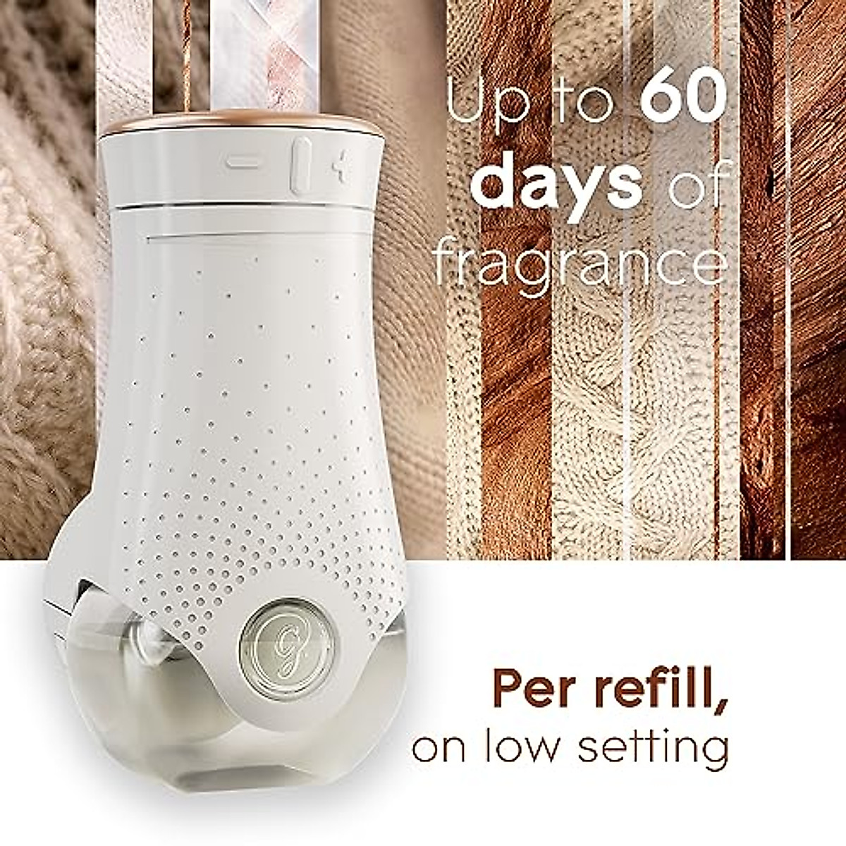 Glade PlugIns Refills Air Freshener Starter Kit, Scented and Essential Oils for Home and Bathroom, Cashmere Woods, 3.35 Fl Oz, 1 Warmer + 5 Refills
