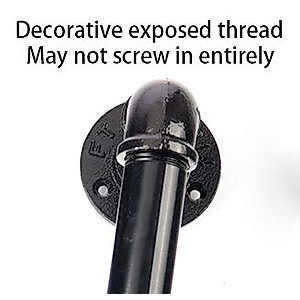 KINMADE Industrial Pipe Shelf Wall Shelf Rustic Wood with Black Iron Pipe 1 Tier