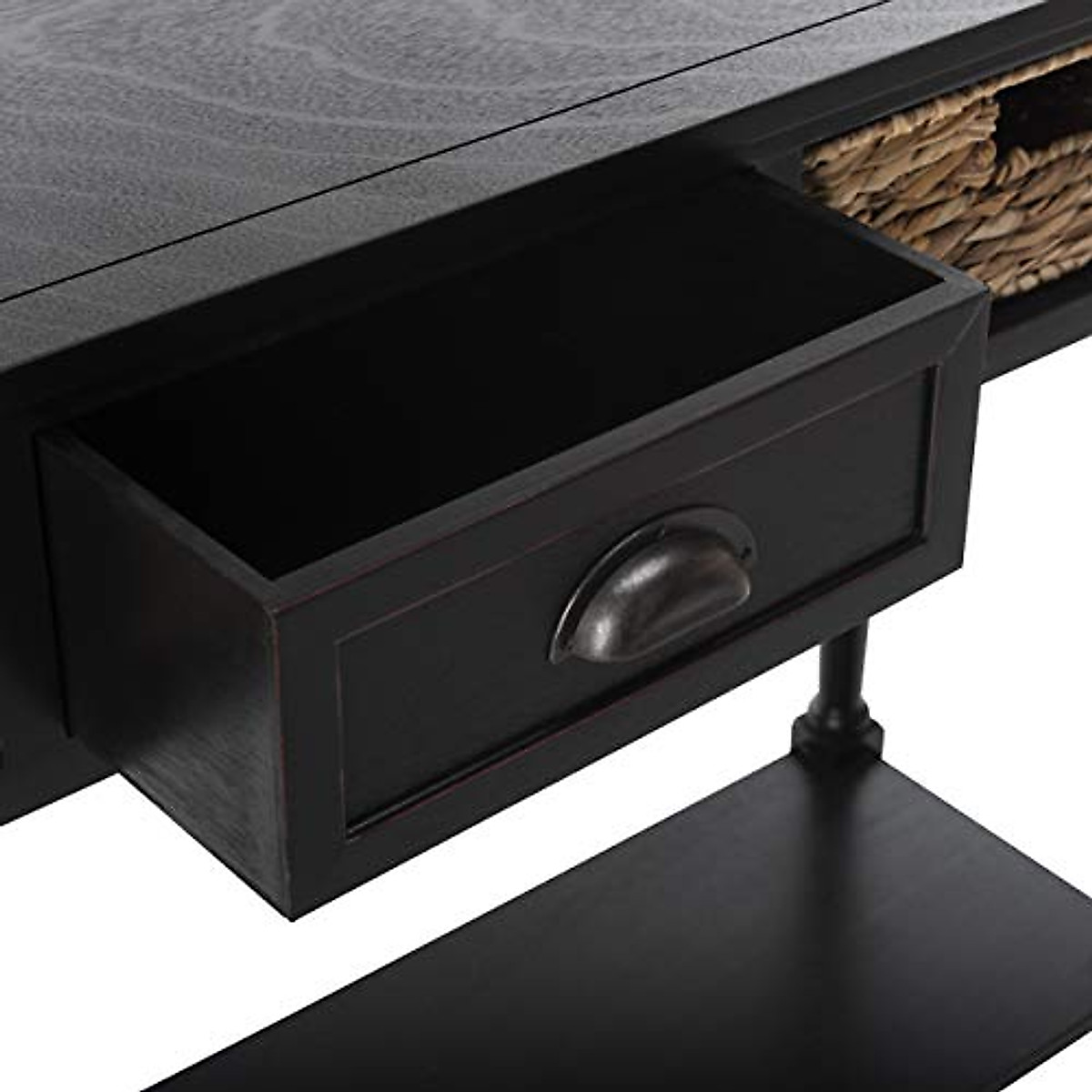 Safavieh Home Collection Christa Distressed Black 3-Drawer Storage Console Table