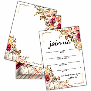 Wedding Reception Invitation, Burgundy Blush Floral Bridal Shower Fill-in Invites Cards, Beautiful and Minimalist Wedding Planning Supplies,07(25 Pack)