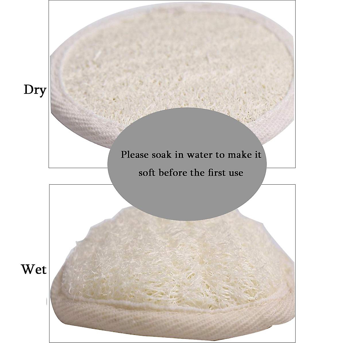 Loofah Sponge Exfoliating Facial Cleaning Pads,10 Packs Natural Loofa Face Scrubber Large Cleanser for Men Women Bath Spa Cleansing,3.15 Inches Dia